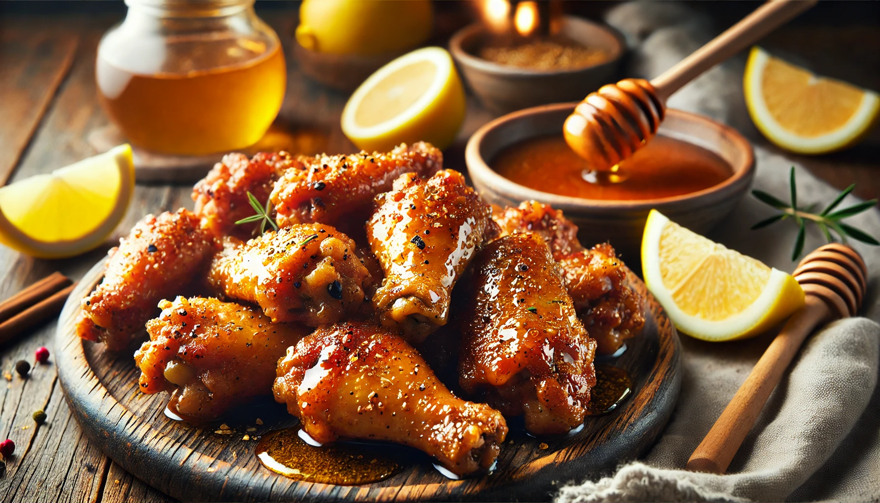 Como hacer alitas de pollo rociadas con miel, limón y pimienta ¡Un ...