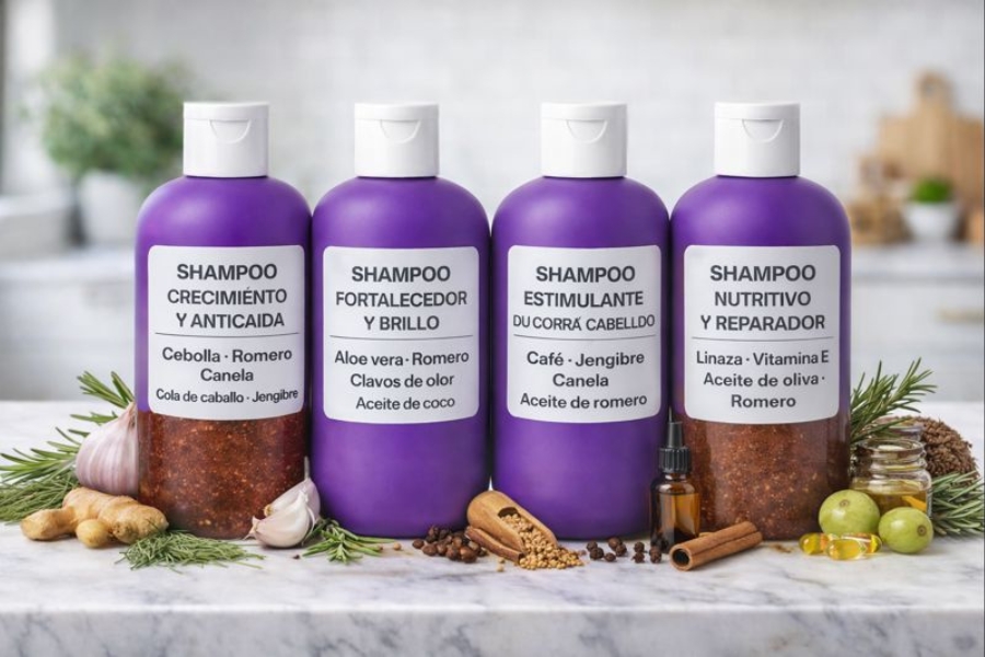 Cómo hacer 4 champús caseros que estimulan el crecimiento del cabello
